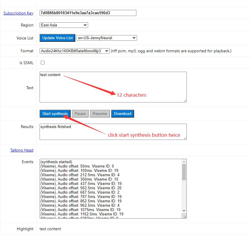 TTS JavaScript - play the same text will count the characters repeatedly · Issue #1657 · Azure ...