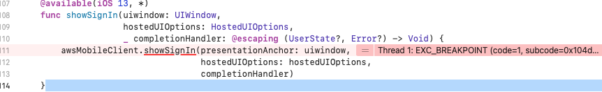 iOS signInWithWebUI Hosted UI crashing · Issue #1276 · aws-amplify/amplify-swift · GitHub