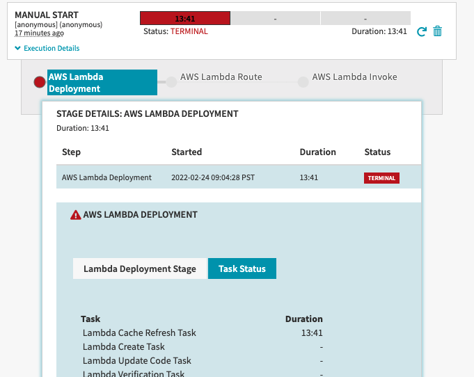 Lambda Cache Refresh Task in lambda deployment stage is not completing it fails in 3-10mins ...