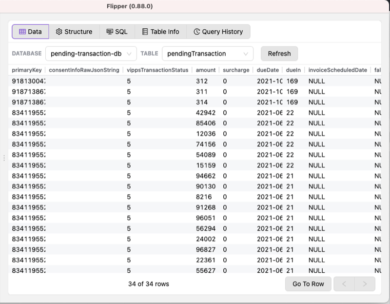 Can Not Scroll Horizontally When Using Database Plugin · Issue 2306 · Facebookflipper · Github
