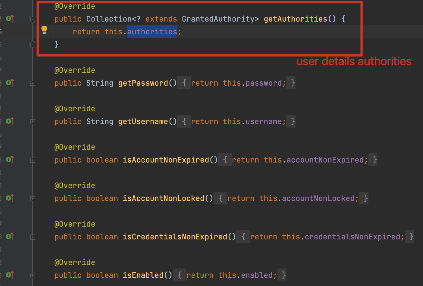 Do you know how to add user detail authorities to the authentication ... Do you know how to add user detail authorities to the authentication ...