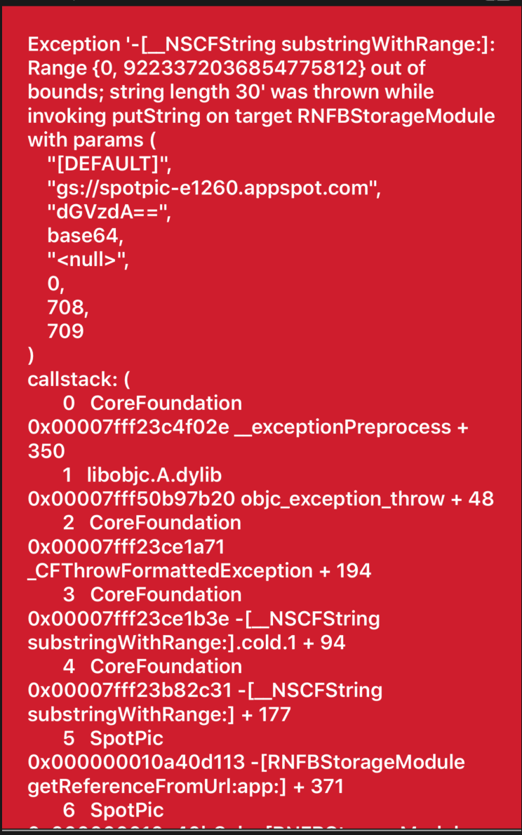 NSCFString substringWithRange error when using storage · Issue #2827 · invertase/react-native ...