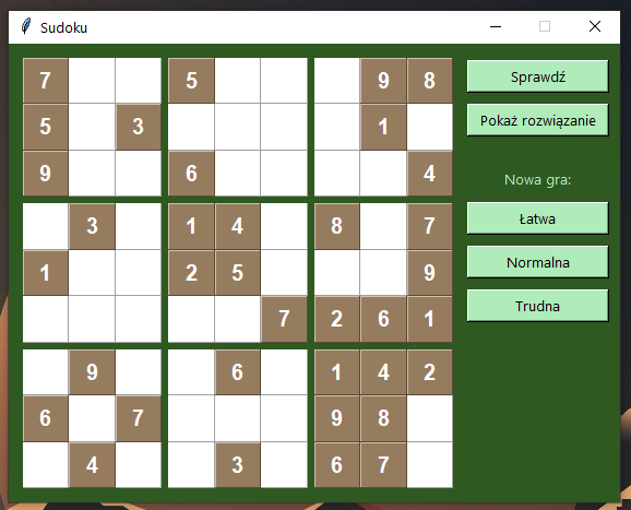 GitHub - marcinkaplon/python-sudoku: Sudoku in Python with GUI