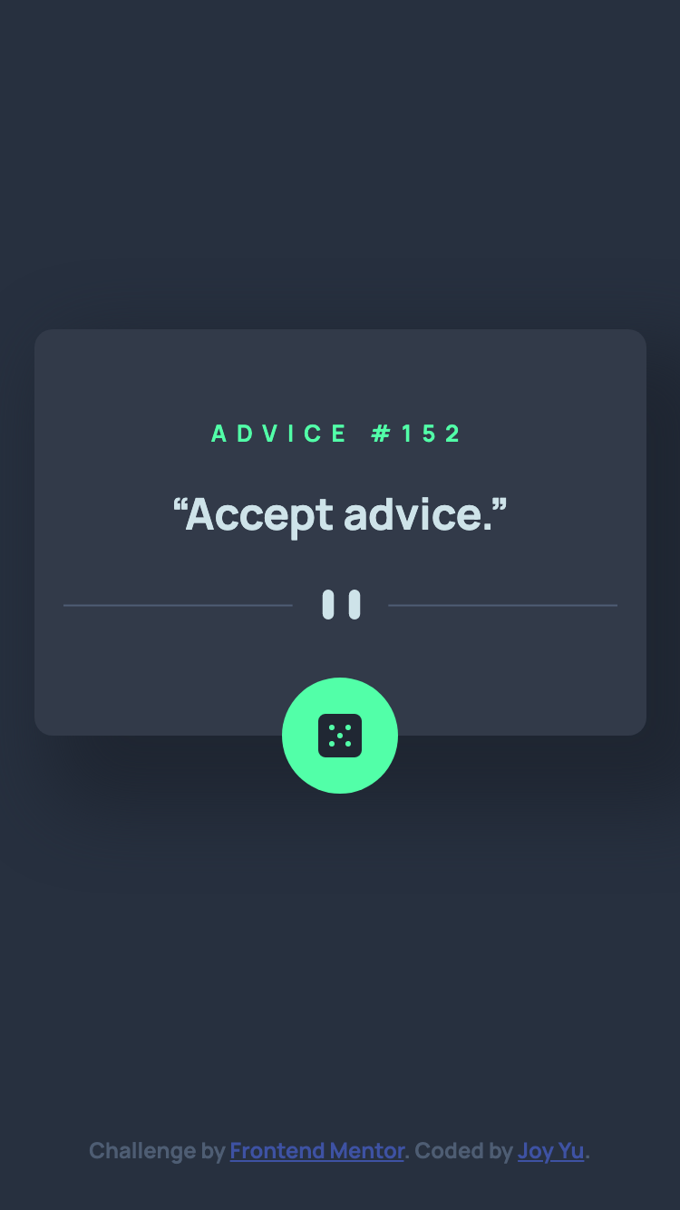 GitHub - joy21fs/Advice-Generator-App