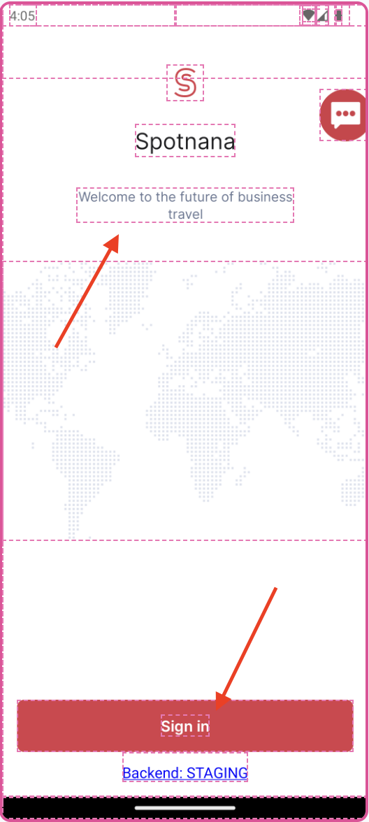 Float button make not possible to inspect/assert text/button under it ... Float button make not possible to inspect/assert text/button under it ...