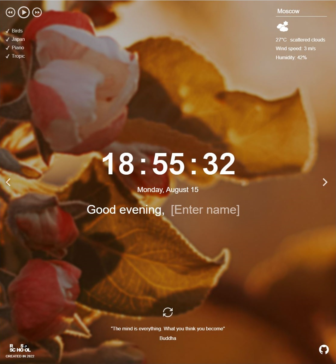 GitHub - wee-owl/Momentum: The RSSchool practice