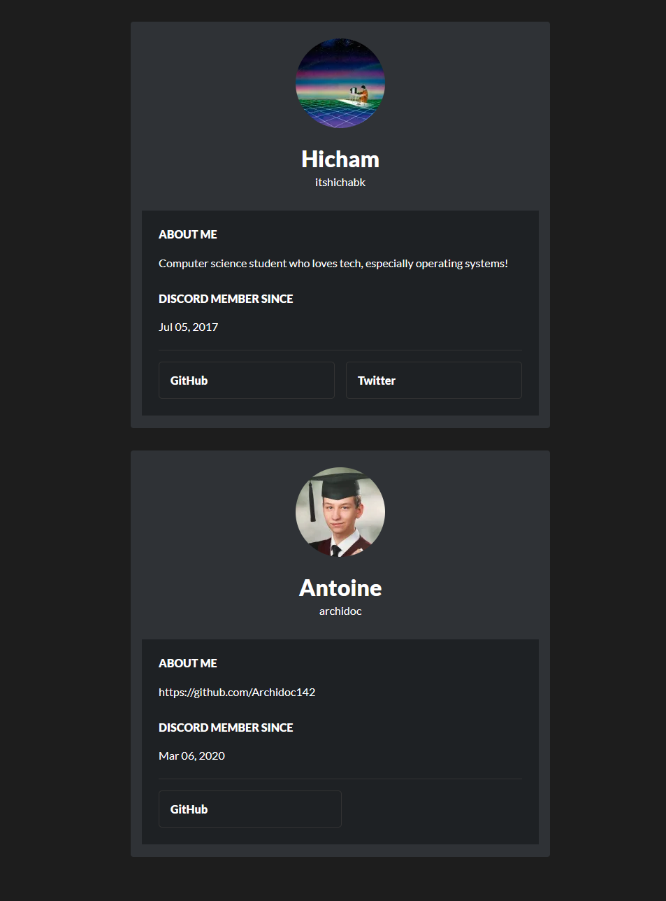 GitHub - itshichabk/react-discord-profile: A basic React app in the style of a Discord user profile!