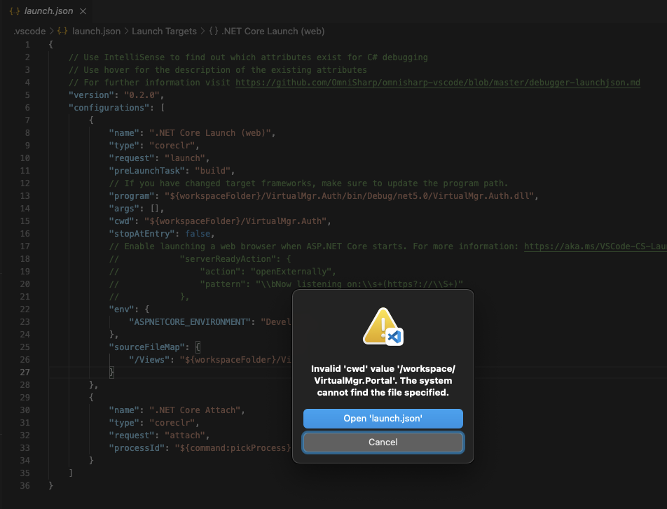 Invalid Cwd Value Workspaceprojecta The System Cannot Find The File Specified · Issue 