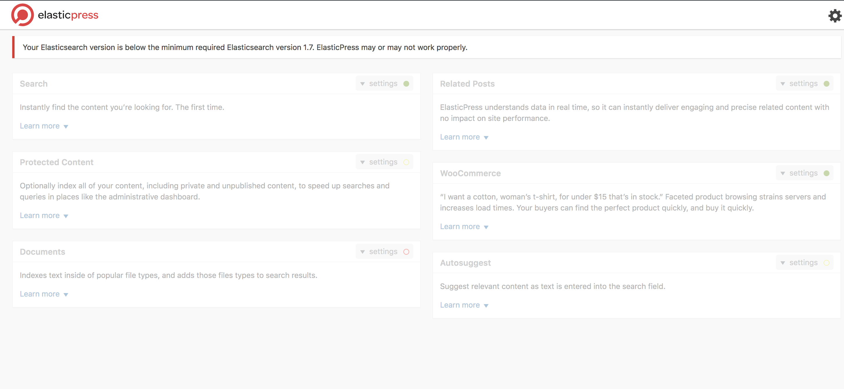 Error after plugin install with Elastic Search 6.2.3 · Issue #1052 · 10up/ElasticPress · GitHub