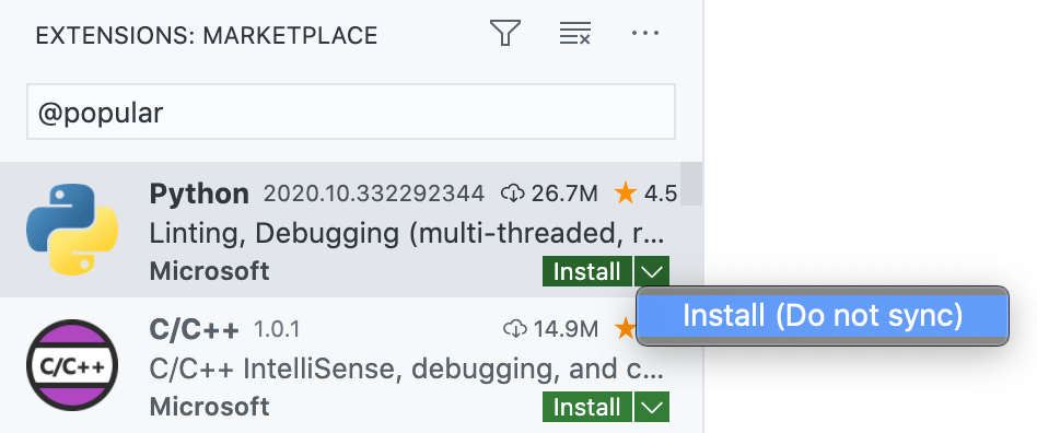 Add Toggle in Settings Sync to Automatically Ignore Freshly Installed Extensions · Issue #197425 ...