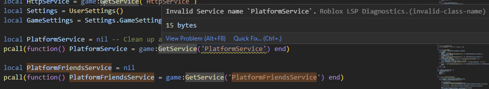 Add PlatformService as a valid service · Issue #249 · NightrainsRbx/RobloxLsp · GitHub