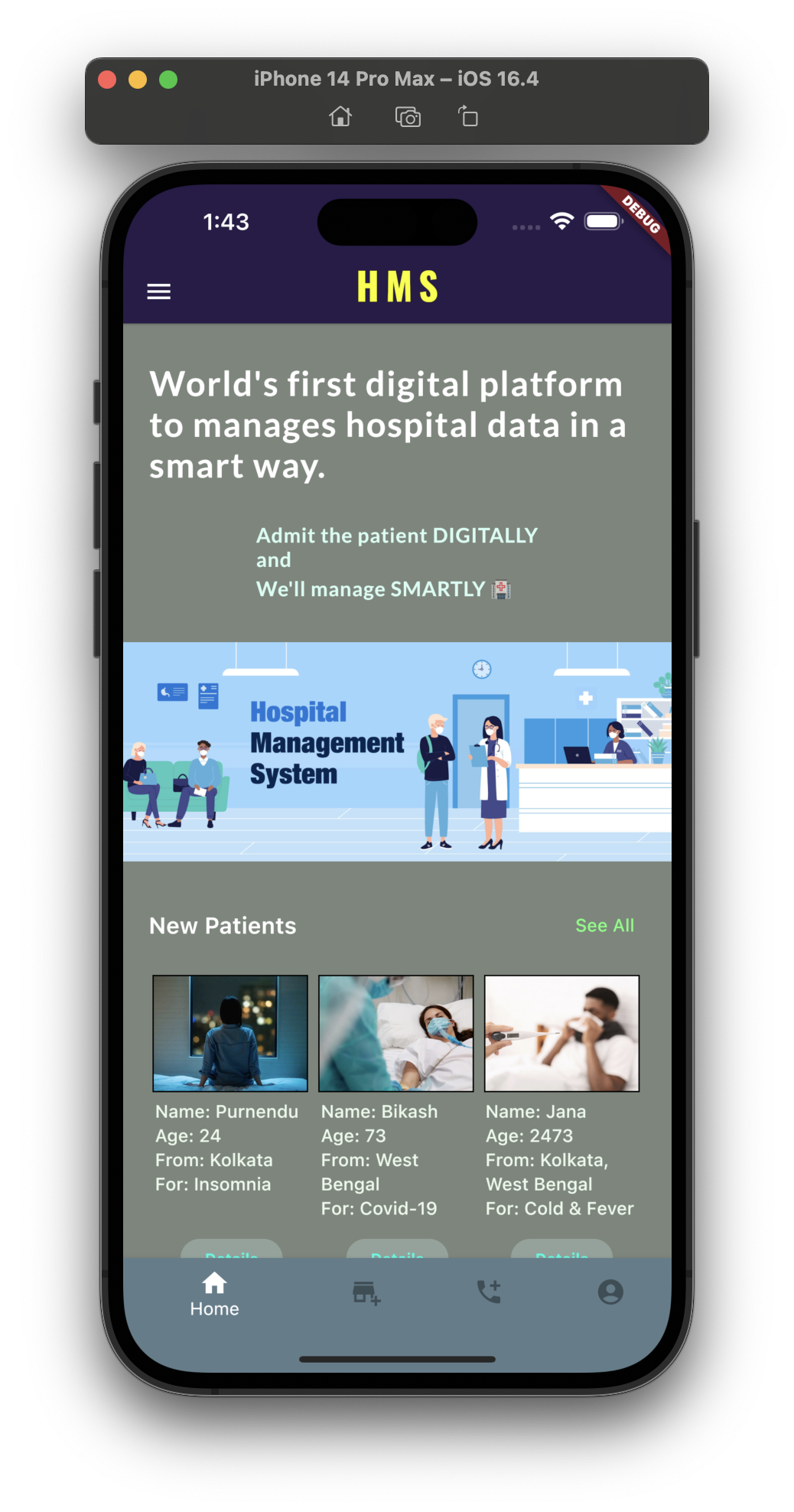 GitHub - ami-pbj/HMS: A Flutter application to manage Hospital System.