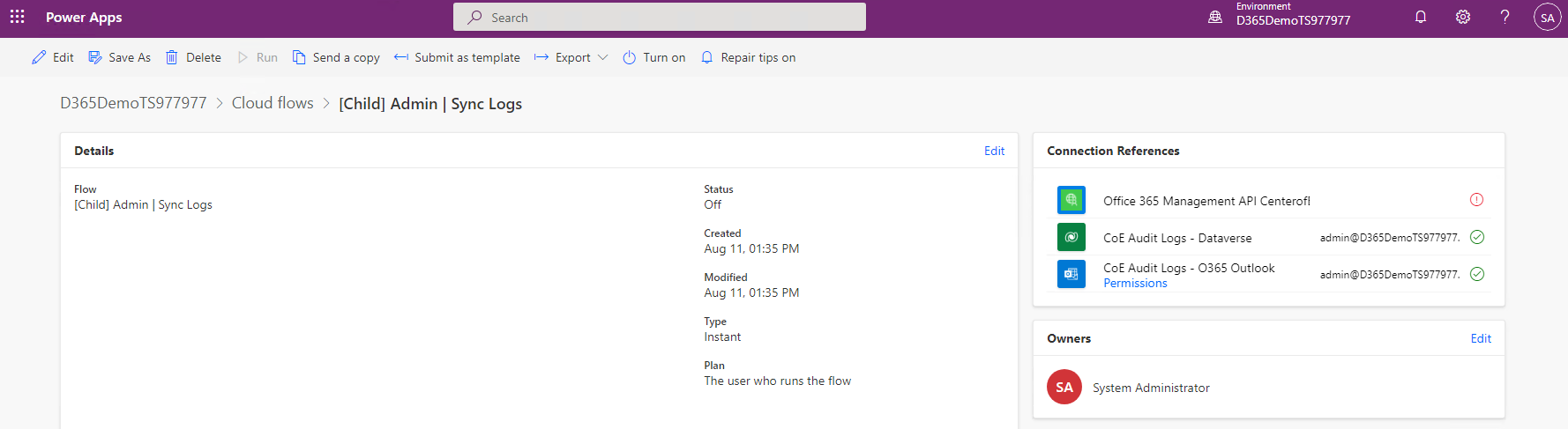I am stuck on this step: Set up audit log components - Power Platform | Microsoft Docs · Issue ...