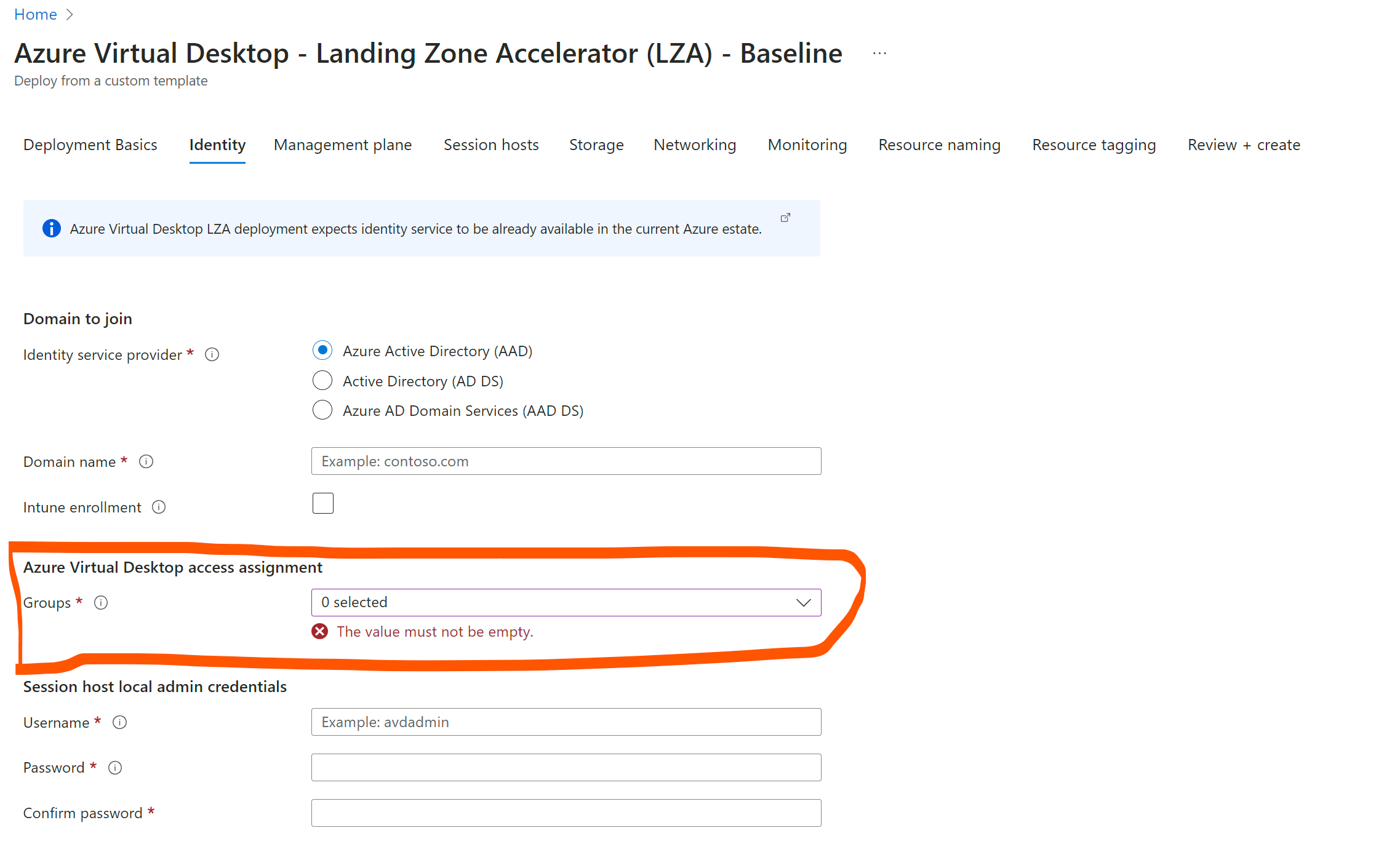 Issue Portal UI | Cant select Groups under "Azure Virtual Desktop access assignment" · Issue ...