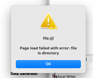 Brower Reload fails with "Page load failed with error: file is ...