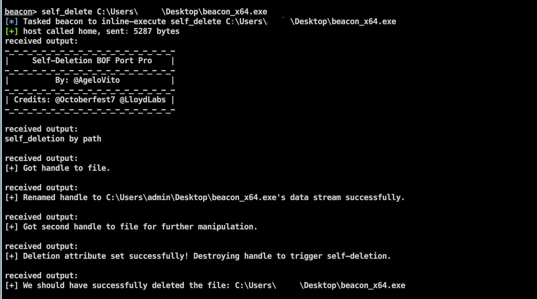 GitHub - AgeloVito/self_delete_bof: BOF implementation of delete self poc that delete a locked ...
