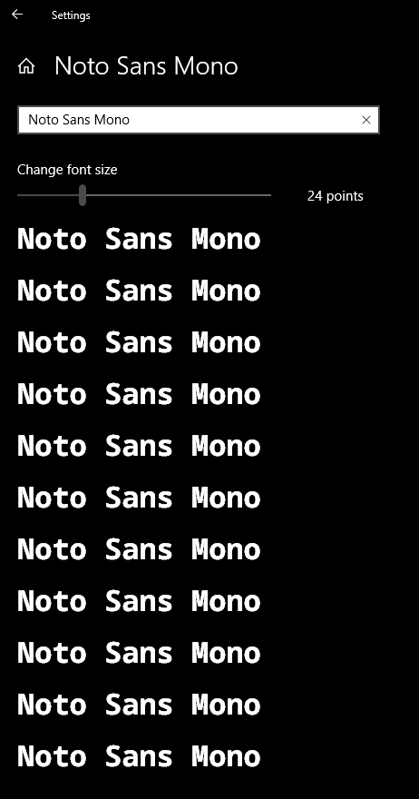 Noto Sans Mono rendering on Windows: All static fonts seem to have same ...