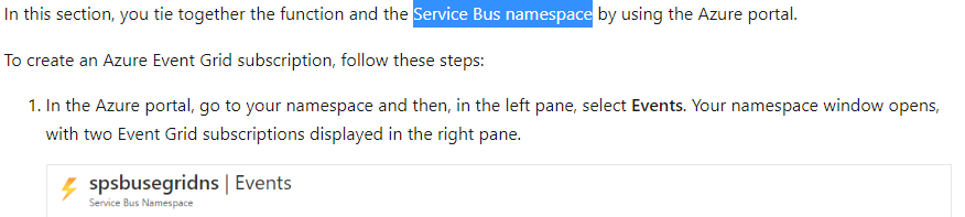 "In the Azure portal, go to your namespace