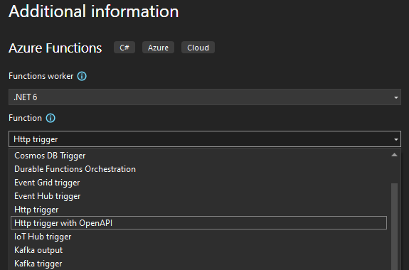 HTTP trigger with OpenAPI Not available as template in VS2022 · Issue ...