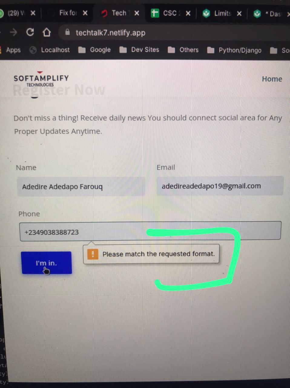 Fix Form Validation For Phone Number Issue 29 Timokonkwo techtalk