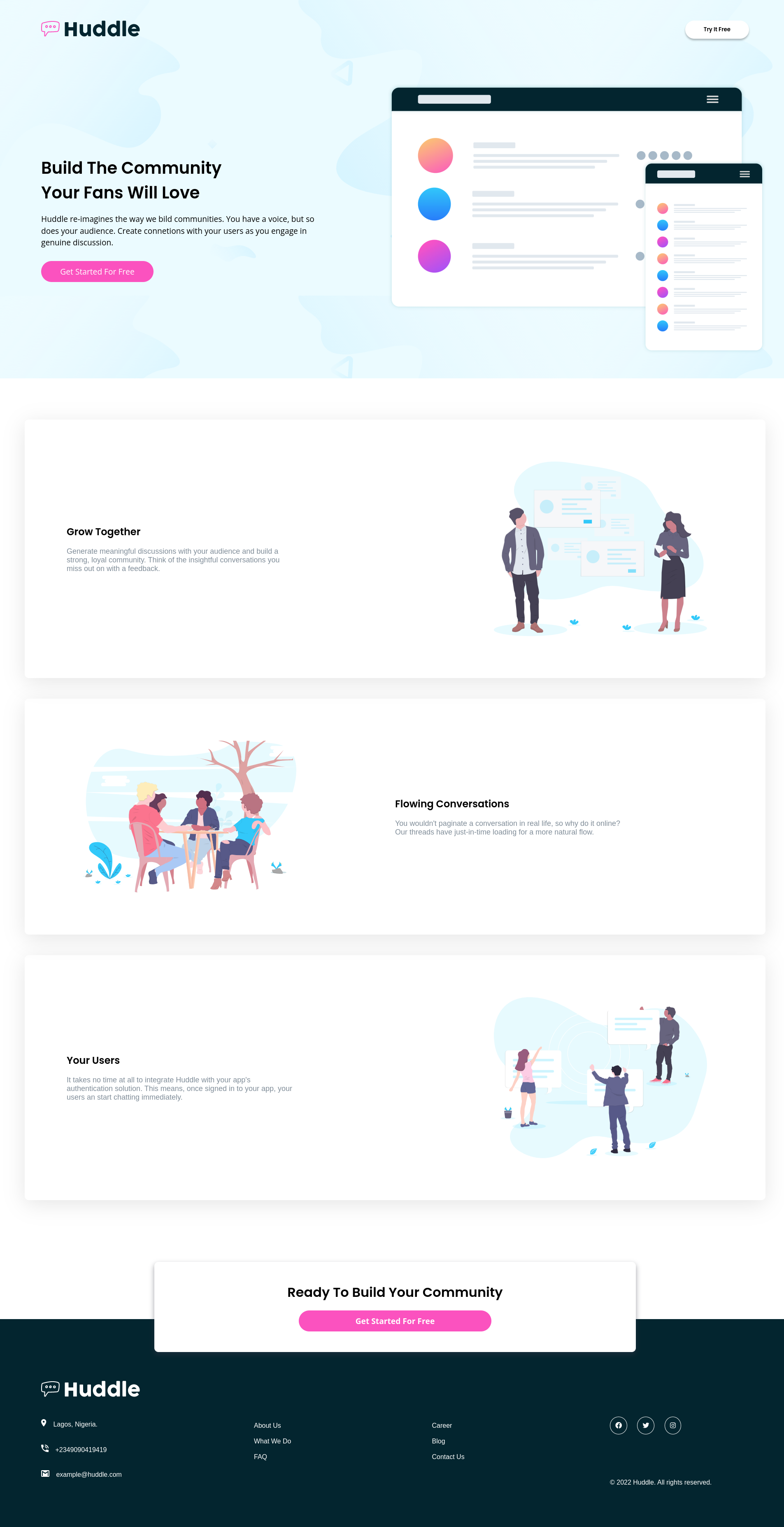 GitHub - dapoadedire/huddle-landing-page-design