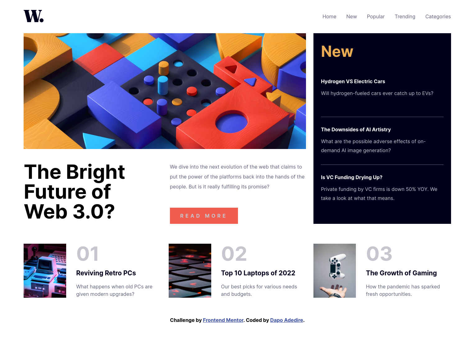 GitHub - dapoadedire/news-homepage-main