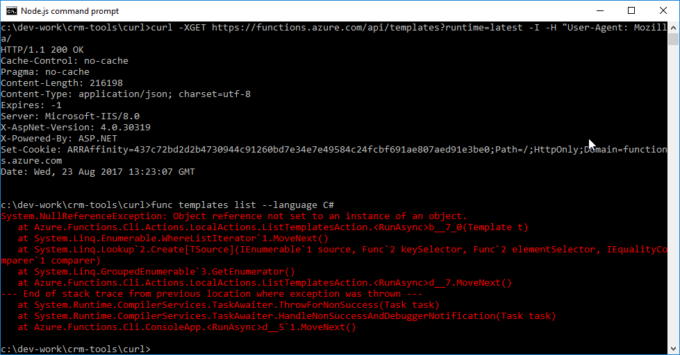Cant Create New Function · Issue 198 · Azureazure Functions Core Tools · Github