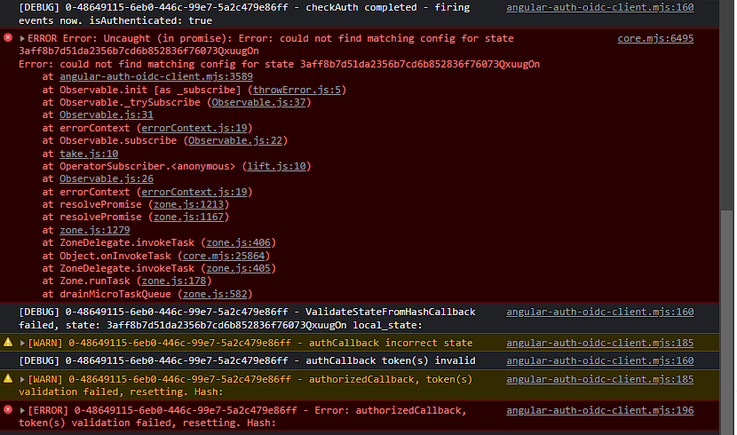 Uncaught In Promise Error Could Not Find Matching Config For State