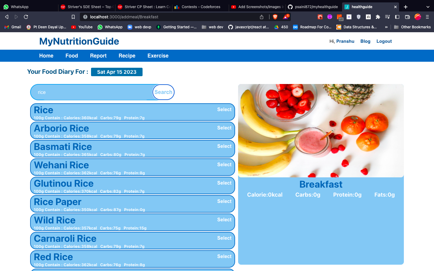GitHub - psaini872/MyHealthGuide: “My Nutrition Guide” is a web ...