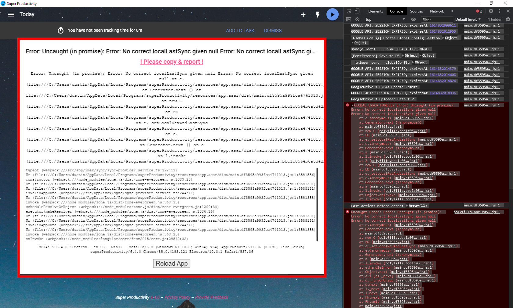 First time sync error. (No correct localLastSync given nullError) · Issue #942 · johannesjo ...