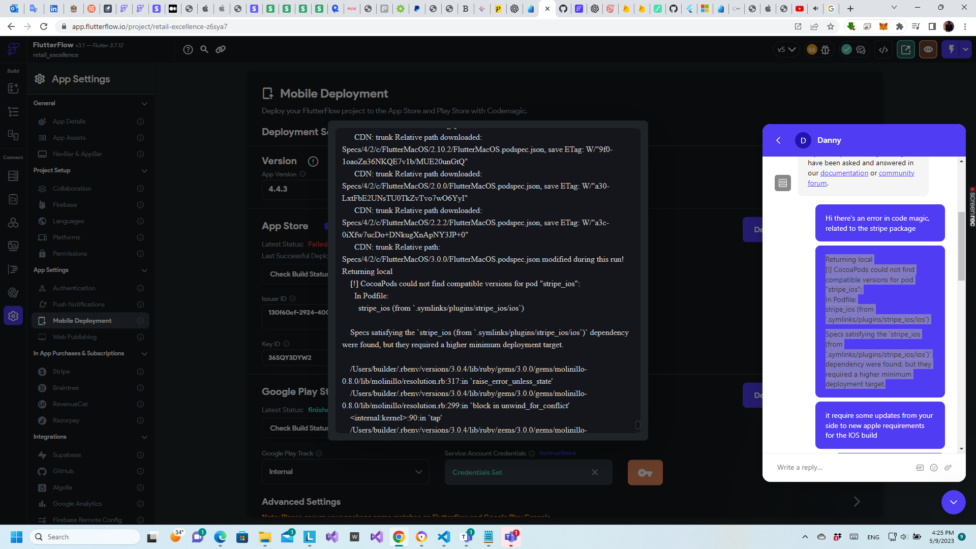 Stripe Plugin Causing Fail Builld On Mobile Deployment · Issue 865 · Flutterflow Flutterflow