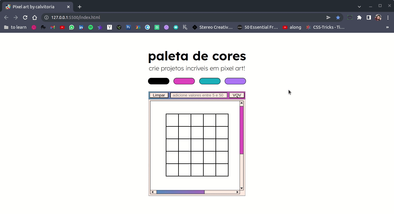 GitHub - calvitoria/Pixel-Art-Project: This project was made to improve ...
