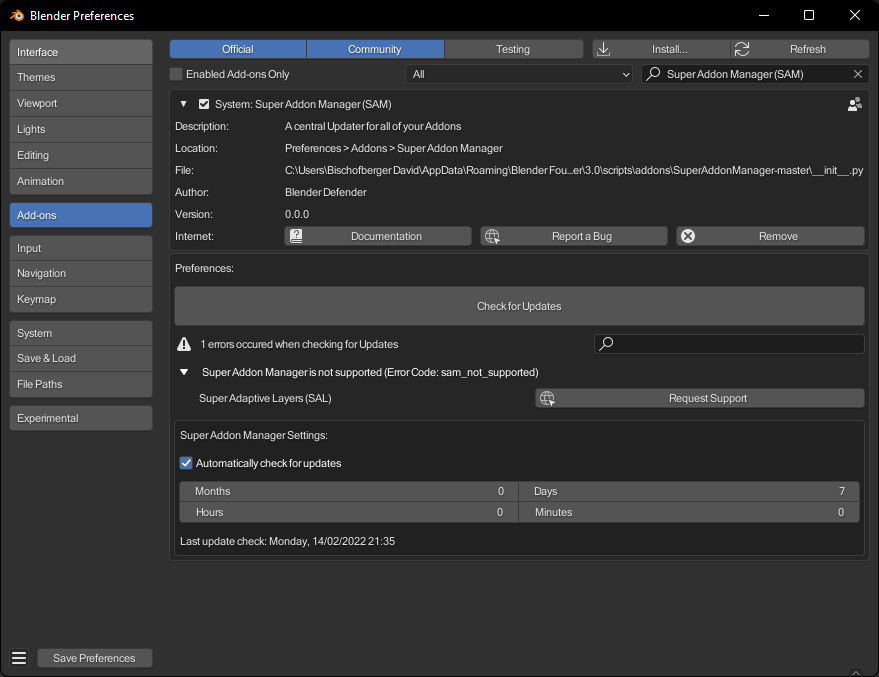Bug: sam_not_supported error, even though SAL supports SAM. · Issue #83 · PidgeonTools ...