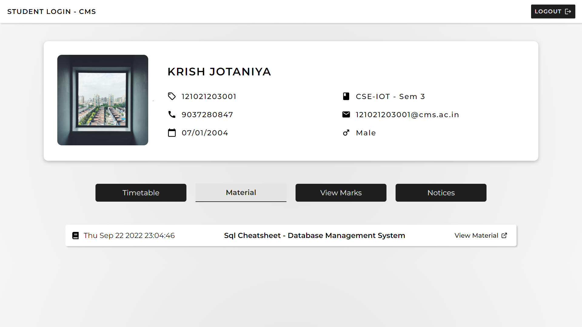 GitHub - krish-7104/College-Management-System