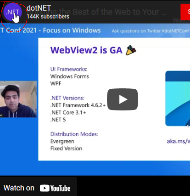 Clicking on embedded youtube video profile icon causes COMException. · Issue #2001 ...