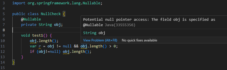 Null Analysis Shows Warning In Every Case Of Dereferencing On Nullable Field · Issue 1311 