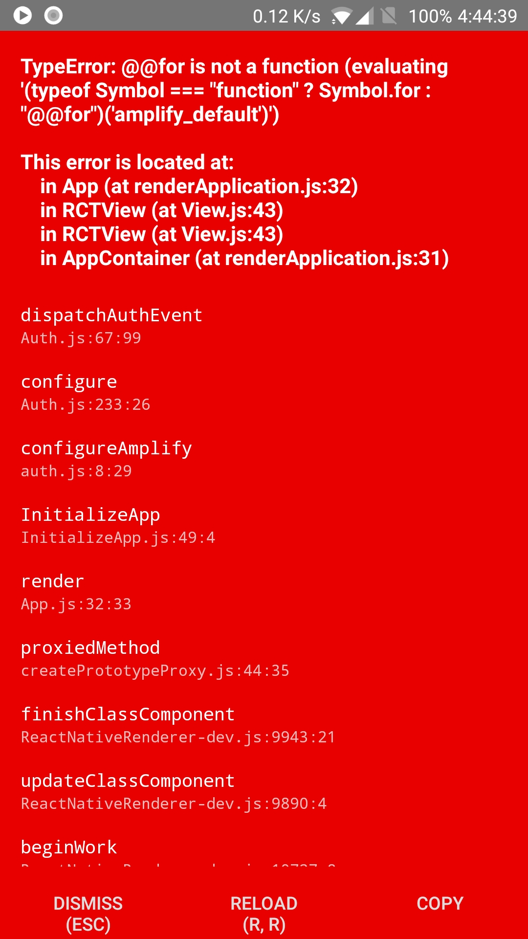 Android App Crashes By Throwing Typeerror For Is Not A Function