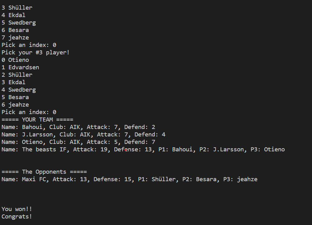 GitHub - Razze420/Lag-uttagning: Man ska välja olika spelare för sitt ...