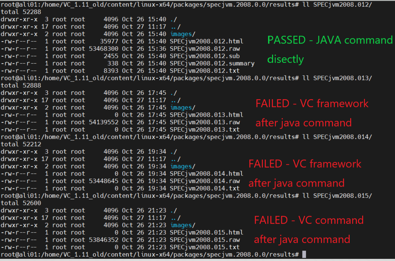 [VC_1.11.0] Failed to parse SPECjvm metrics from results because index was outside the bounds of ...