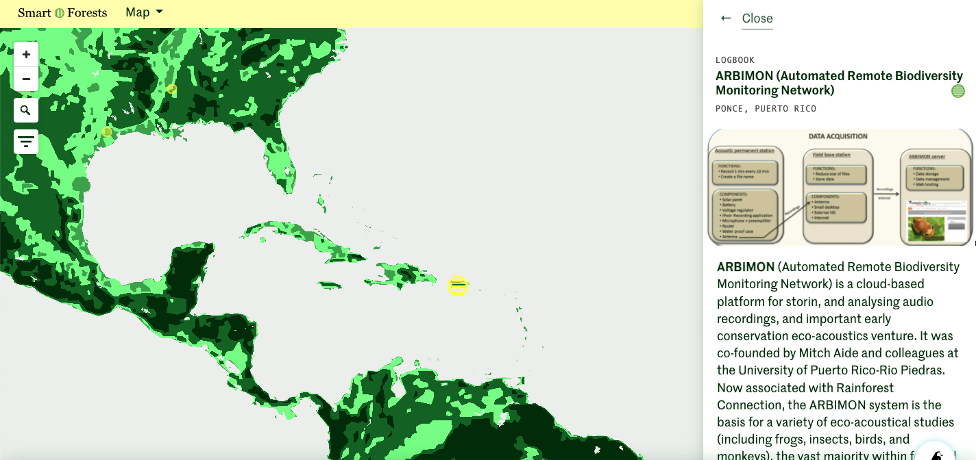 The map popup displays coordinate location data rather than the ...