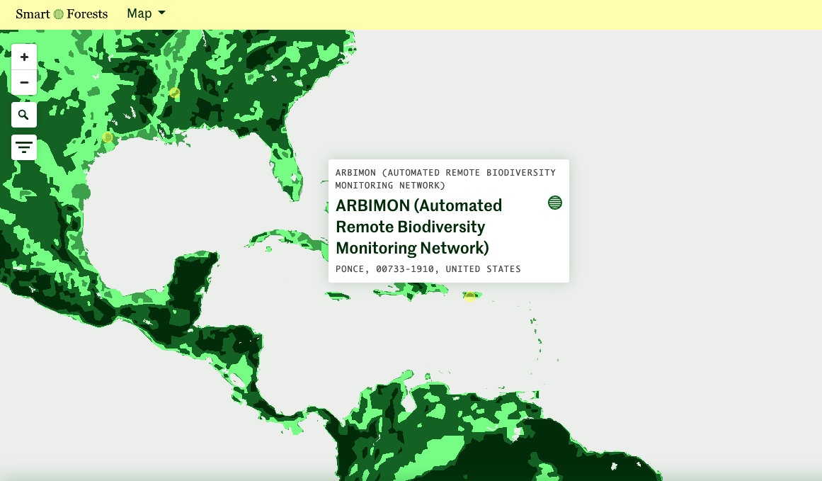 The map popup displays coordinate location data rather than the ...