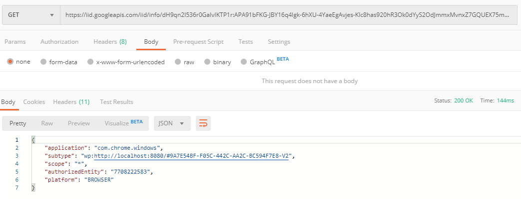 FCM - Without results message_id when sending to EDGE, on Chrome works ...
