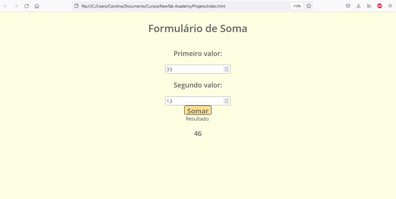GitHub - carolineferraz/Projeto_Formulario_de_Soma