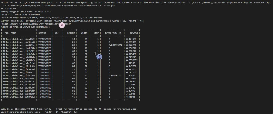 [tune] Trial Runner checkpointing failed: [WinError 183] Cannot create a file when that file ...