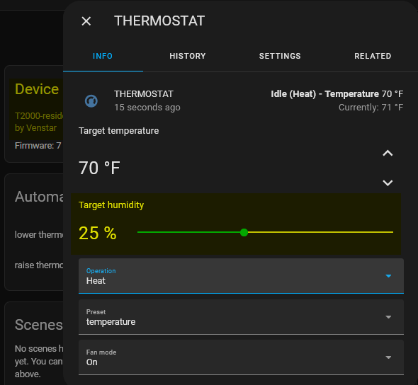 Humidity control shown, when it is not available for T2000 · Issue ...