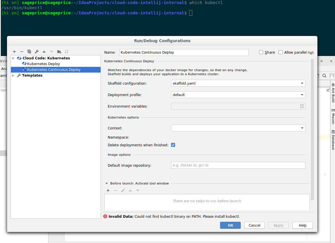 Run configuration showing kubectl not available error when first opened · Issue #2586 ...