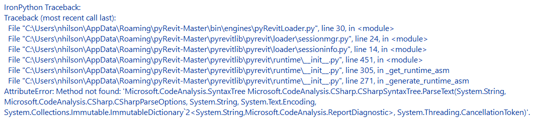 Load Error Ironpython Method Not Found · Issue 1466 · Pyrevitlabspyrevit · Github
