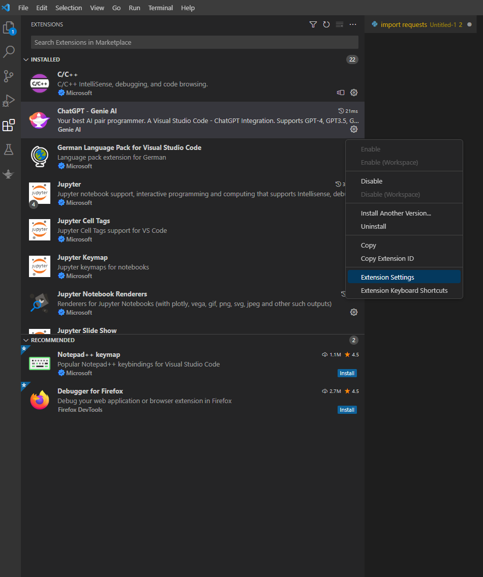How do I change my API key · Issue #37 · ai-genie/chatgpt-vscode · GitHub
