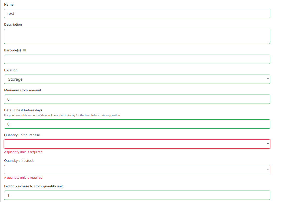 Quantity unit purchase Red · Issue #38 · grocy/grocy · GitHub